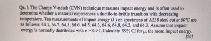 Solved Q* 1 The Charpy V-notch (CVN) technique measures | Chegg.com