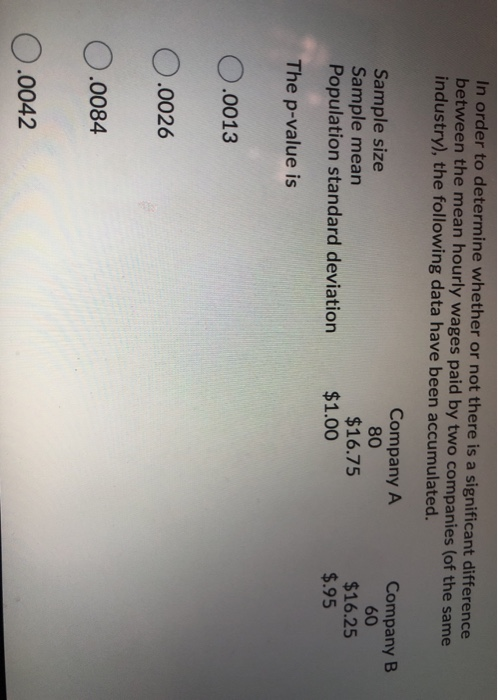 Solved In order to determine whether or not there is a | Chegg.com