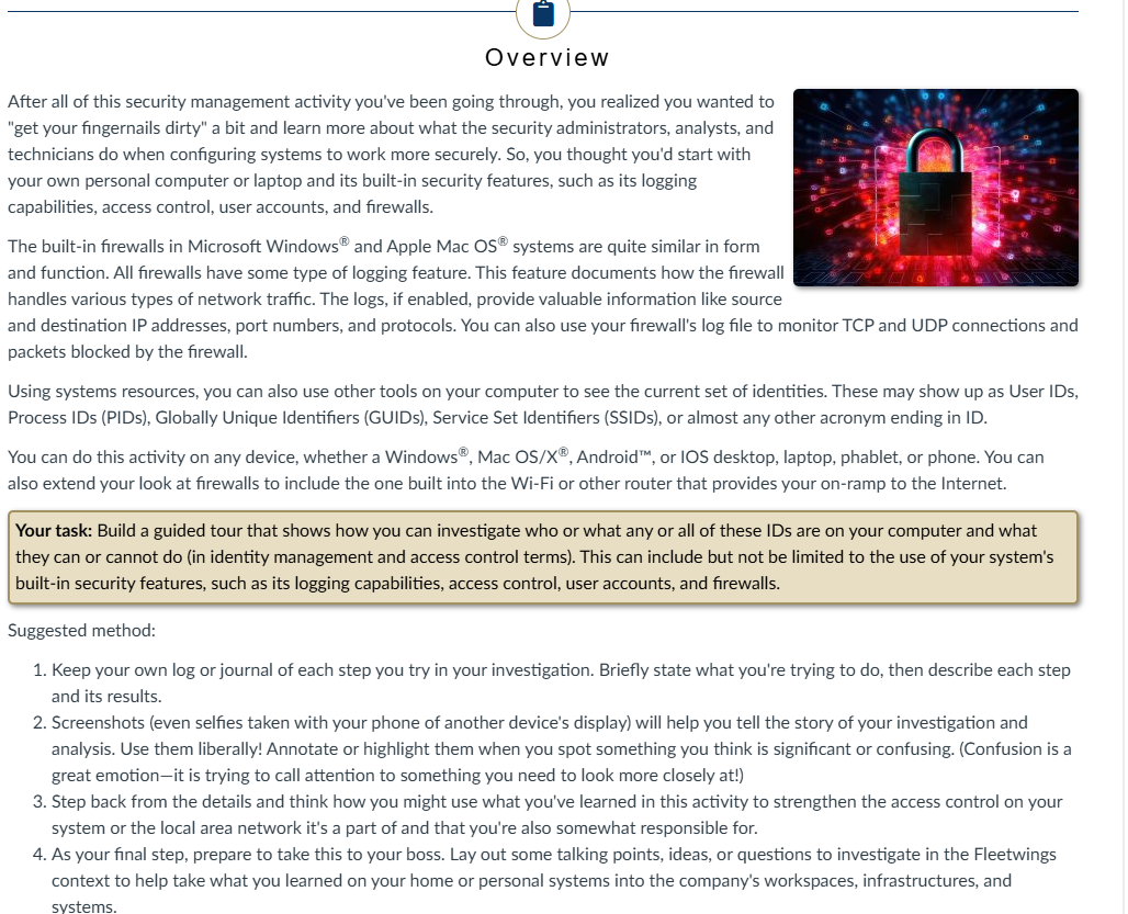 Solved OverviewAfter all of this security management | Chegg.com