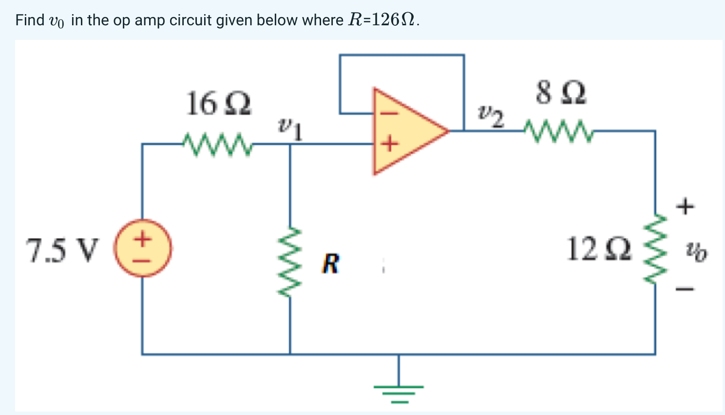Solved Find v0 in ﻿the op ﻿amp circuit given below where | Chegg.com