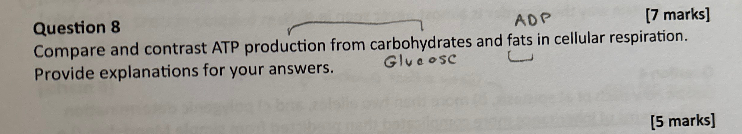 Solved Question 8ADP[7 ﻿marks]Compare and contrast ATP | Chegg.com