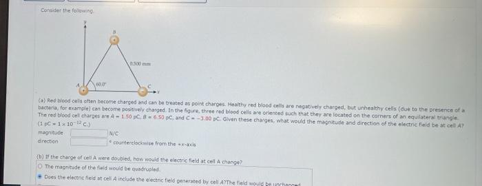 Solved Consider the following 00 (a) Red blood cells to | Chegg.com