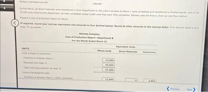 Solved Stevens Company's inventory on March 1 and the costs | Chegg.com