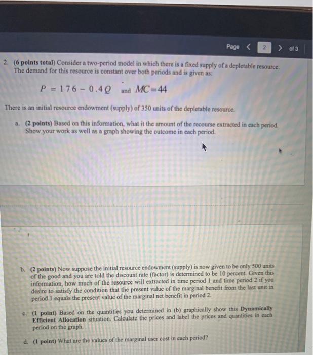 2. (6 points total) Consider a two-period model in | Chegg.com