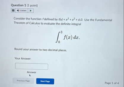 Solved Question 1 (1 ﻿point)Consider the function f ﻿defined | Chegg.com