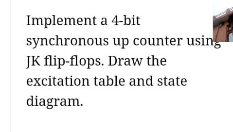 Solved Implement a 4-bit synchronous up counter using JK | Chegg.com
