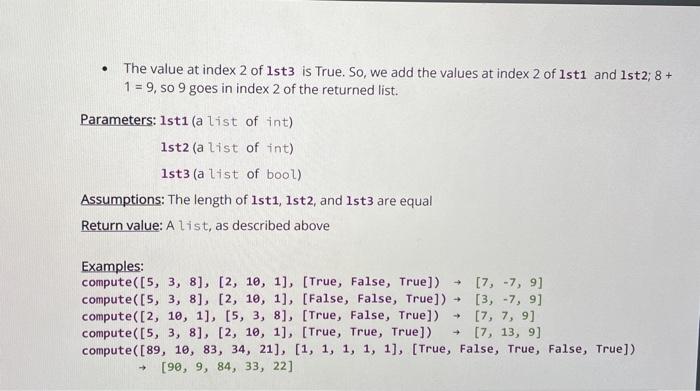 Solved f compute(1st1, 1st2, 1st3): Description: The | Chegg.com