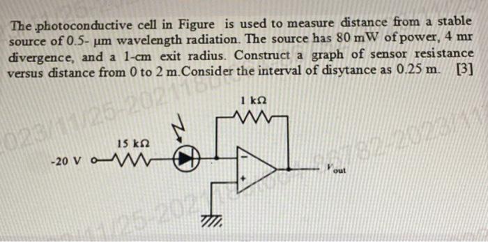 Solved The photoconductive cell in Figure is used to measure | Chegg.com