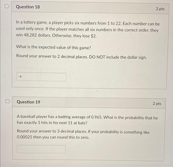 Solved In a lottery game, a player picks six numbers from 1 | Chegg.com