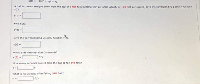Solved Consider the position function for free-falling | Chegg.com