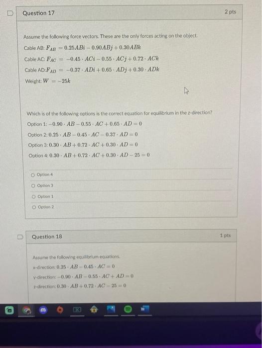 Solved 3D Particle Equilibrium Use the following information | Chegg.com