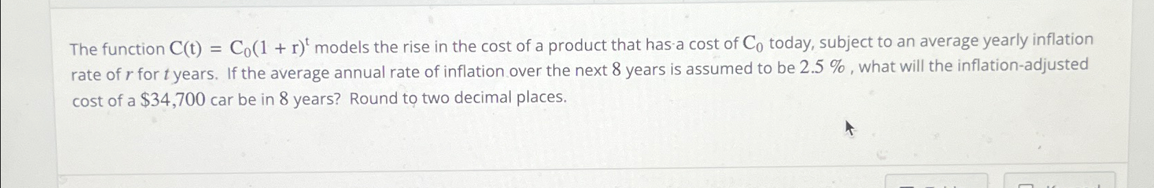 Solved The function C(t)=C0(1+r)t ﻿models the rise in the | Chegg.com