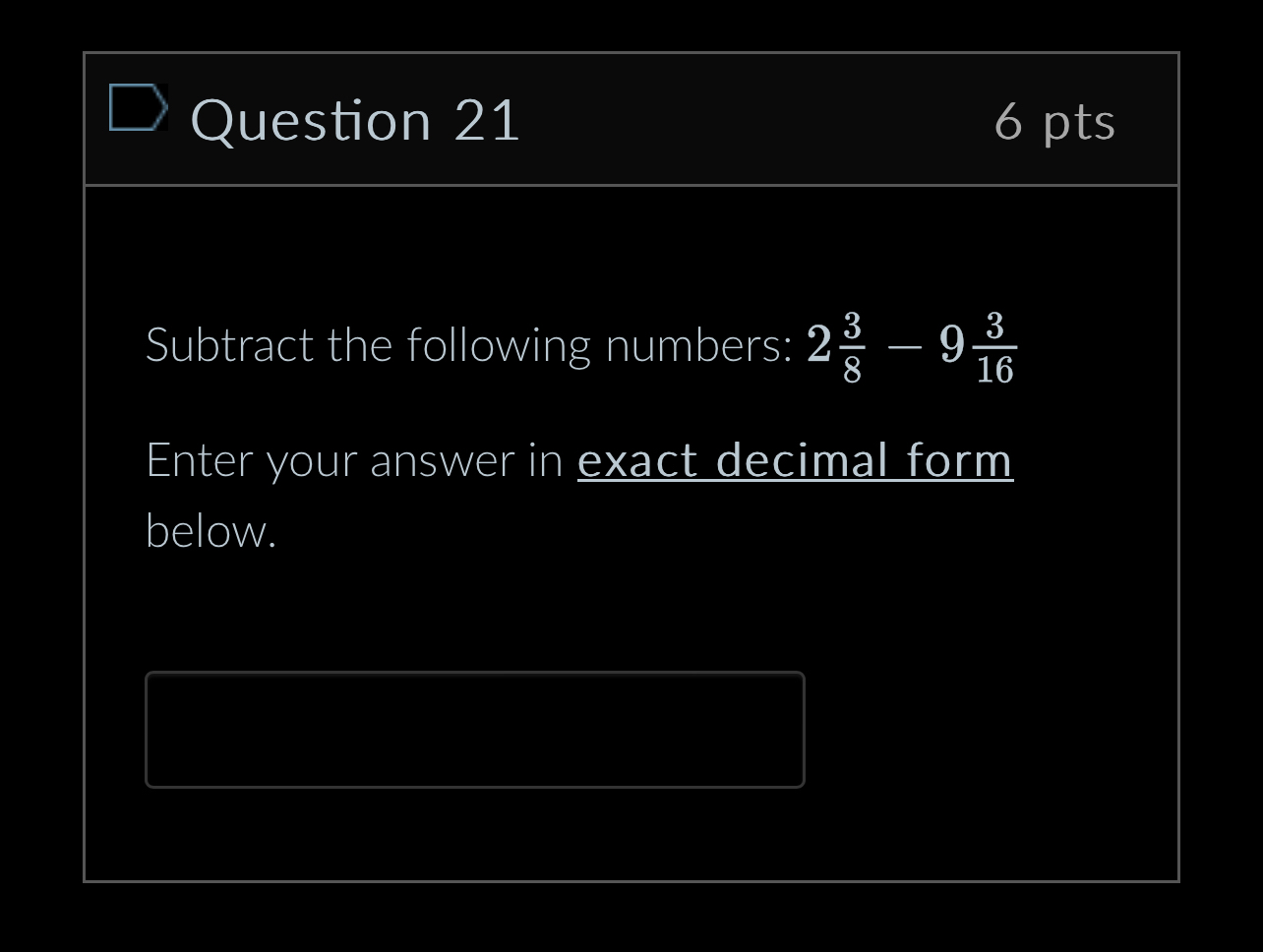 Solved Question 216ptsSubtract the following numbers: | Chegg.com