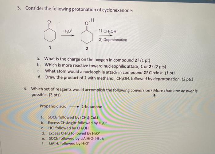 Solved 3. Consider the following protonation of | Chegg.com