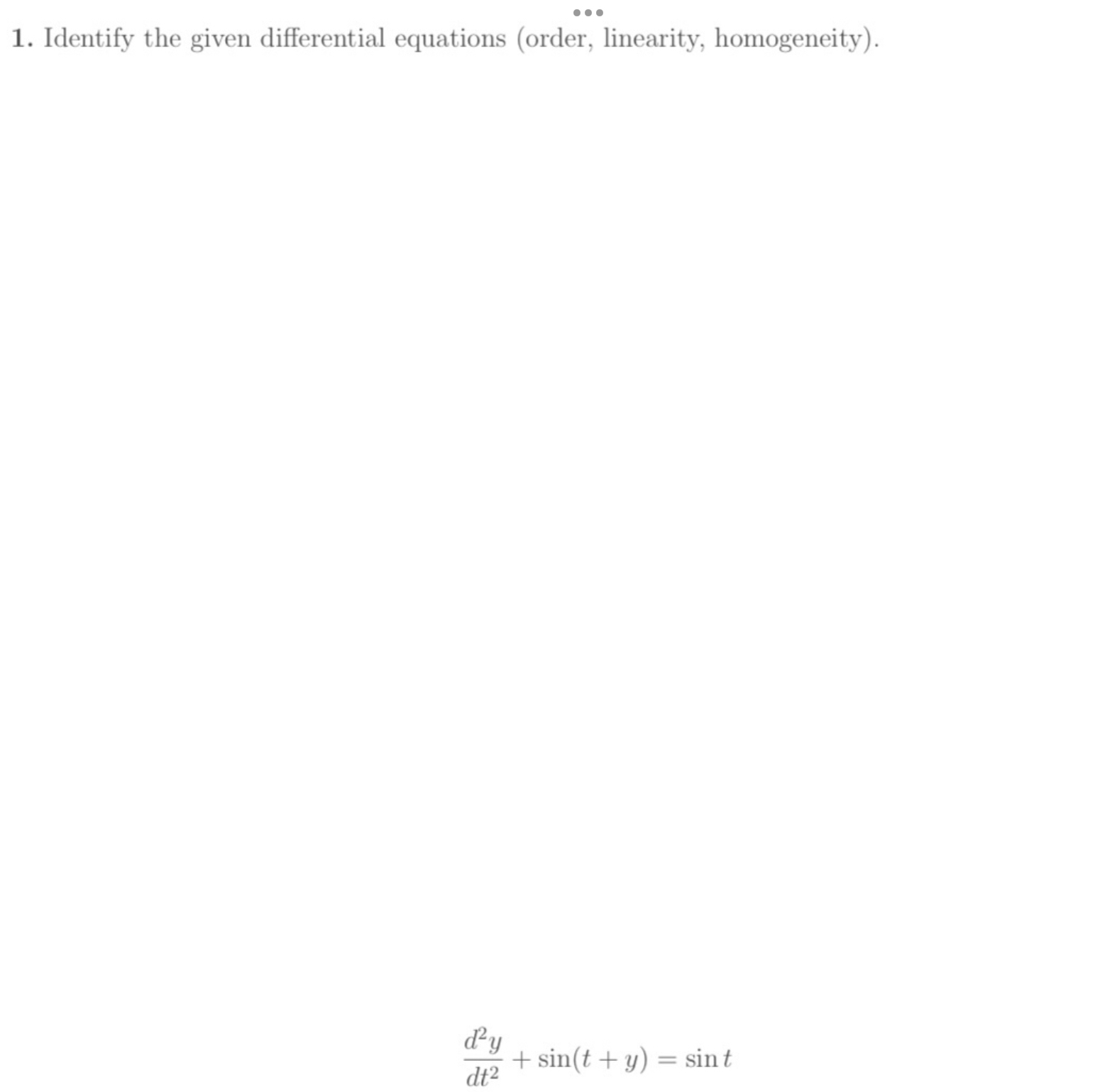 Solved Identify The Given Differential Equations Order