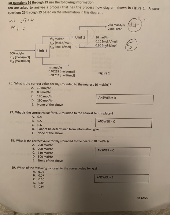 Solved For questions 26 through 29 use the following | Chegg.com