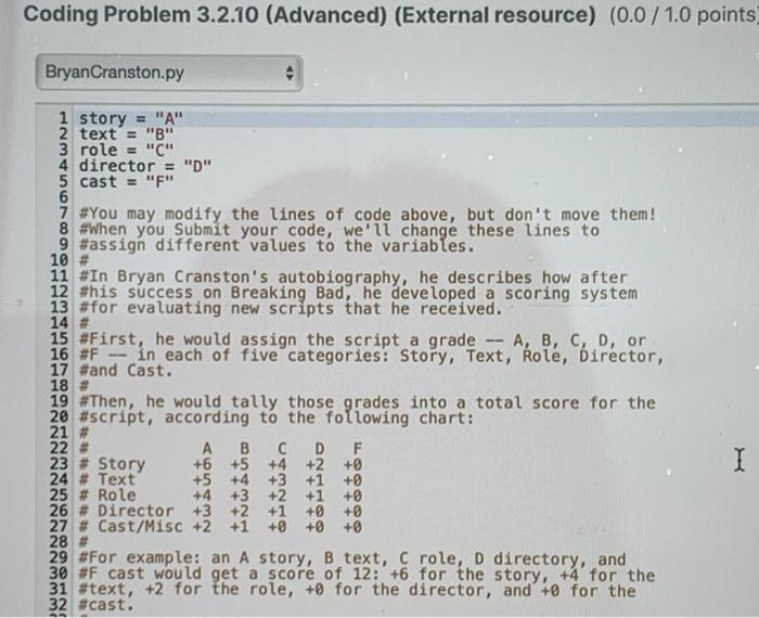Solved Coding Problem 3.2.10 (Advanced) (External resource) | Chegg.com