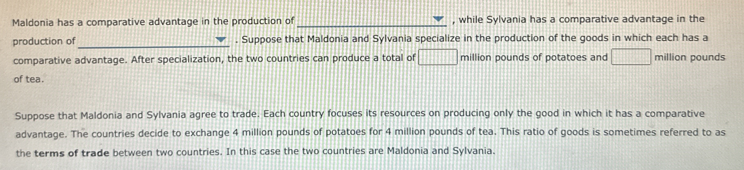 Solved Maldonia has a comparative advantage in the | Chegg.com