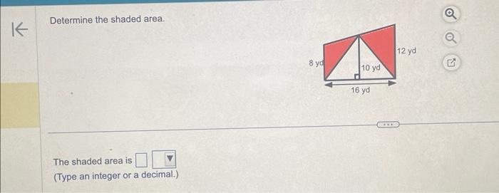 Solved Determine the shaded area. The shaded area is (Type | Chegg.com