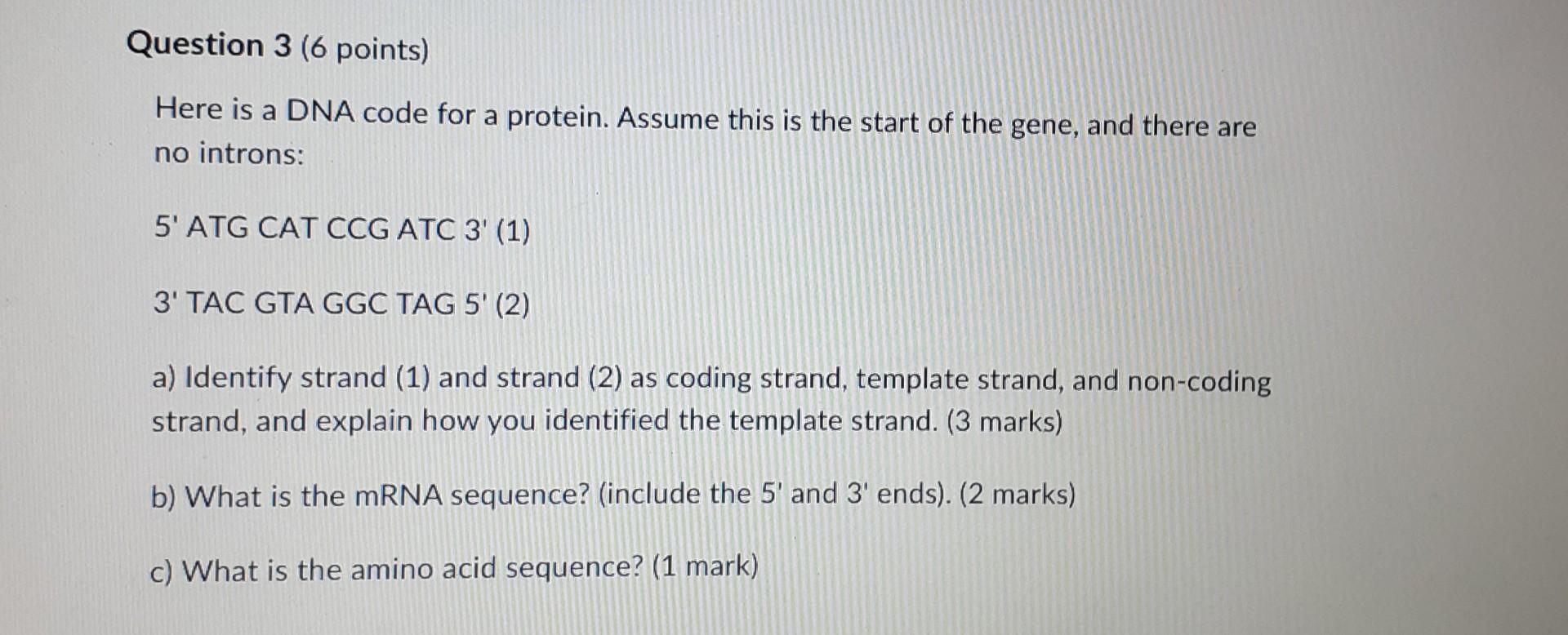 Solved Here is a DNA code for a protein. Assume this is the | Chegg.com