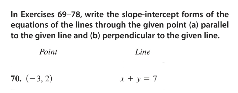 Solved In Exercises 69-78, ﻿write the slope-intercept forms | Chegg.com