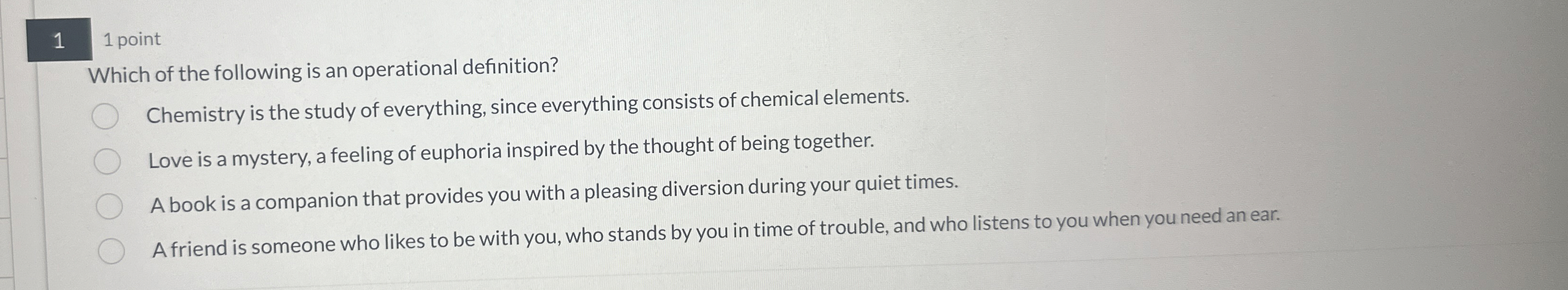 Solved 11 ﻿pointWhich of the following is an operational | Chegg.com