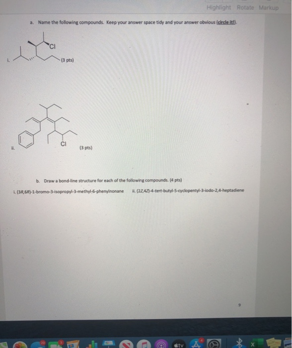 Solved Highlight Rotate Markup a. Name the following | Chegg.com