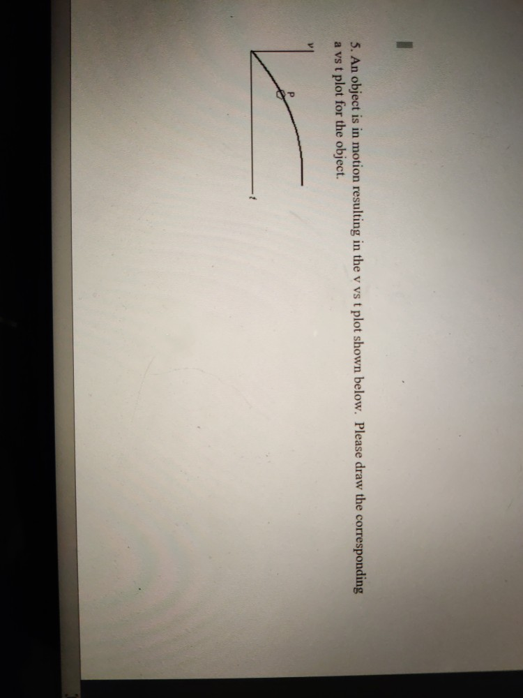 Solved 5. An object is in motion resulting in the v vs t | Chegg.com