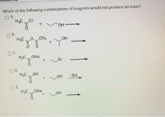 Solved Which of the following combinations of reagents would | Chegg.com
