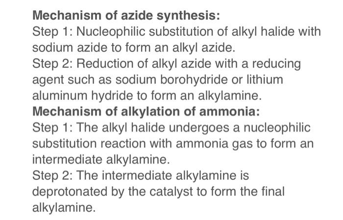 Solved Mechanism of azide synthesis: Step 1: Nucleophilic | Chegg.com