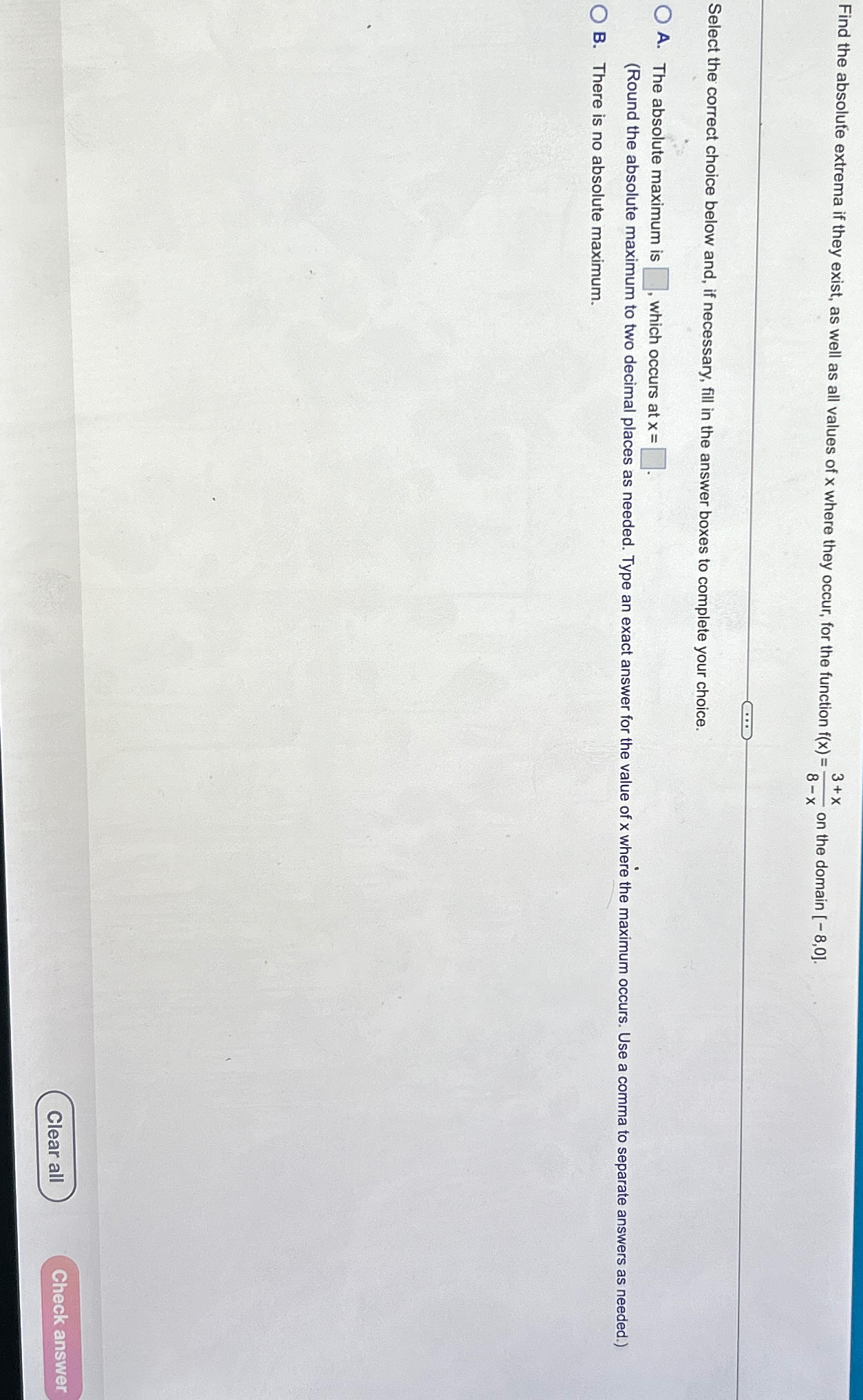 Solved Find the absolufe extrema if they exist, as well as | Chegg.com