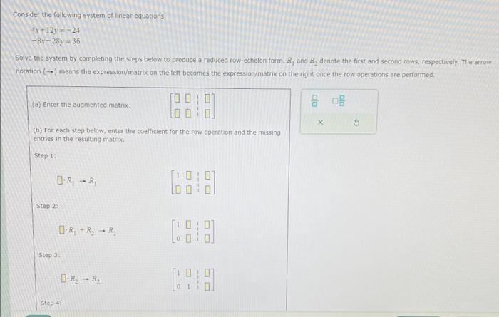 Solved Consider the following ststem of linear equations. | Chegg.com