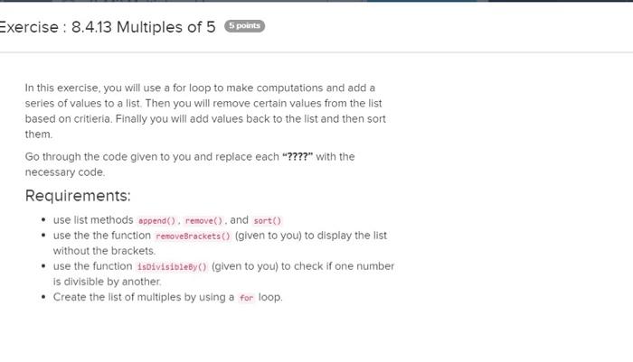 Solved Exercise : 8.4.13 Multiples of 5 points In this | Chegg.com