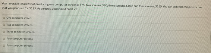 Solved Your average total cost of producing one computer | Chegg.com