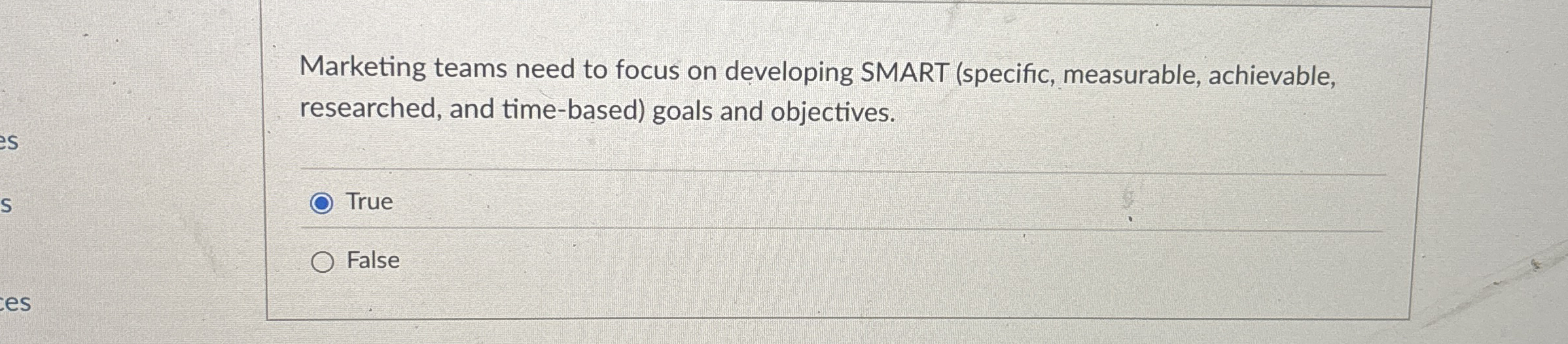 Solved Marketing teams need to focus on developing SMART | Chegg.com