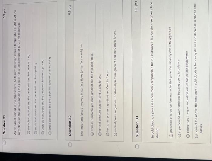 Solved An air parcet is lifted in the otmosphere. At its new | Chegg.com