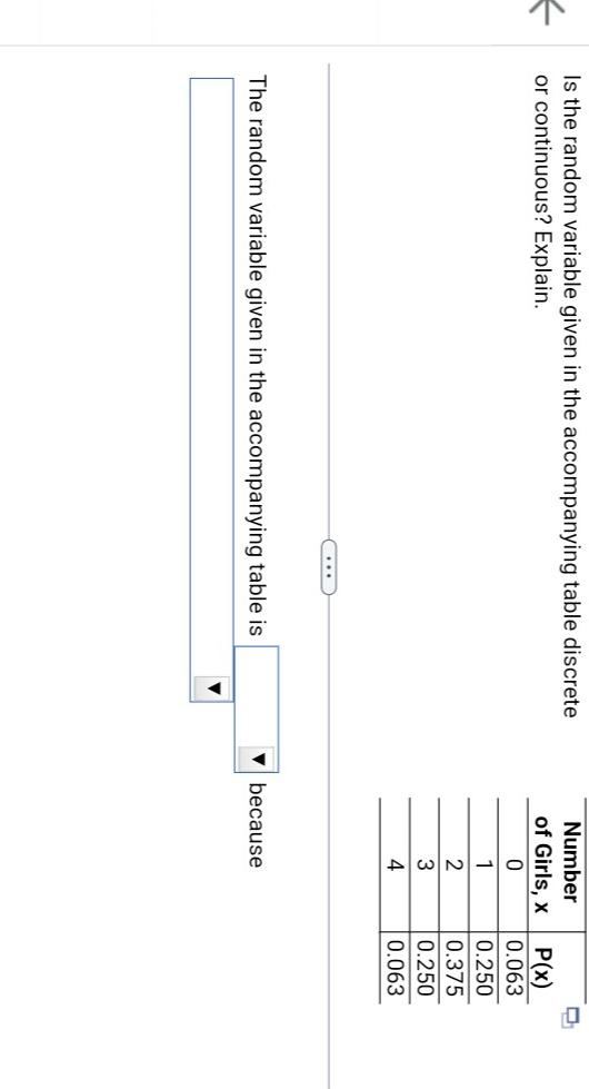 Solved Is the random variable given in the accompanying | Chegg.com