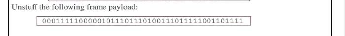 Solved Unstuff the following frame payload: | Chegg.com
