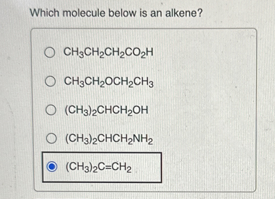 Solved Which molecule below is an | Chegg.com