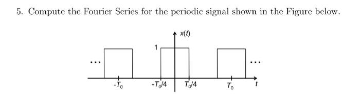 Solved 5. Compute the Fourier Series for the periodic signal | Chegg.com