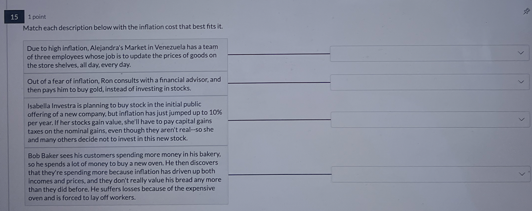 Solved 151 ﻿pointMatch each description below with the | Chegg.com