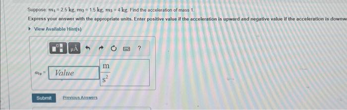 Solved (Figure 1) shows three hanging masses connected by | Chegg.com