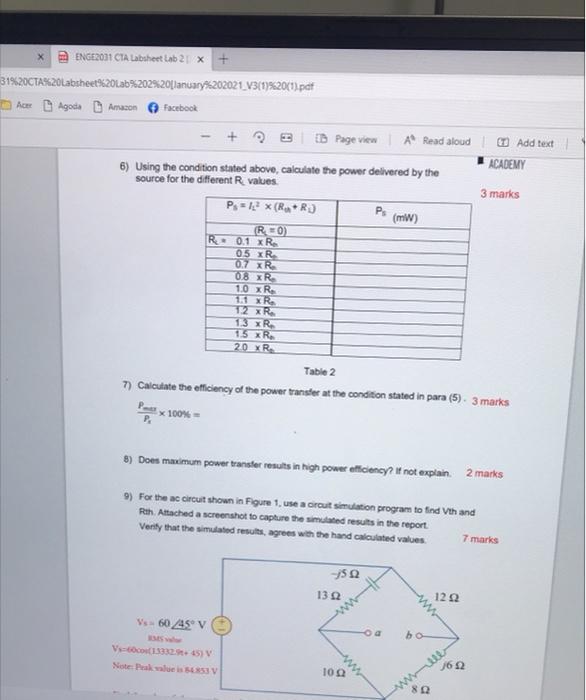 Solved 8) Does maximum power transfer results in high power | Chegg.com