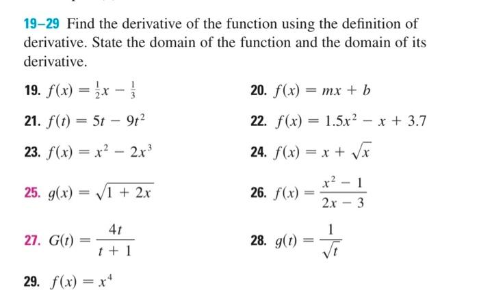 Solved 19-29 Find the derivative of the function using the | Chegg.com