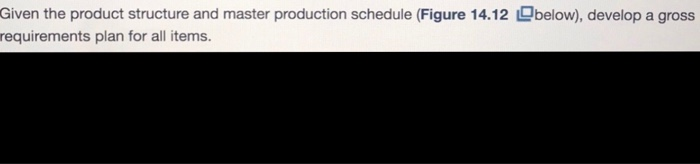 Solved .. 14.10 a. Given the product structure and master | Chegg.com