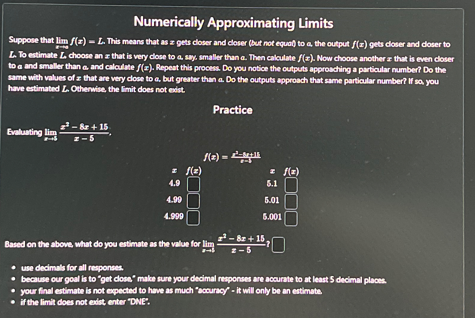 Solved Numerically Approximating LimitsSuppose that | Chegg.com