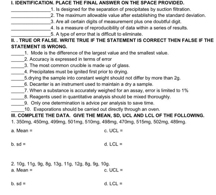 Solved Instruction. Answer the following questions | Chegg.com