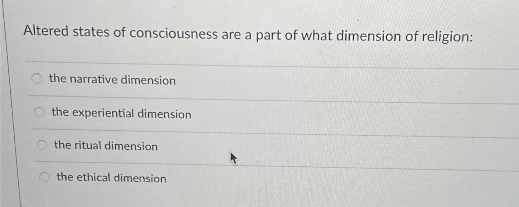 Solved Altered states of consciousness are a part of what | Chegg.com