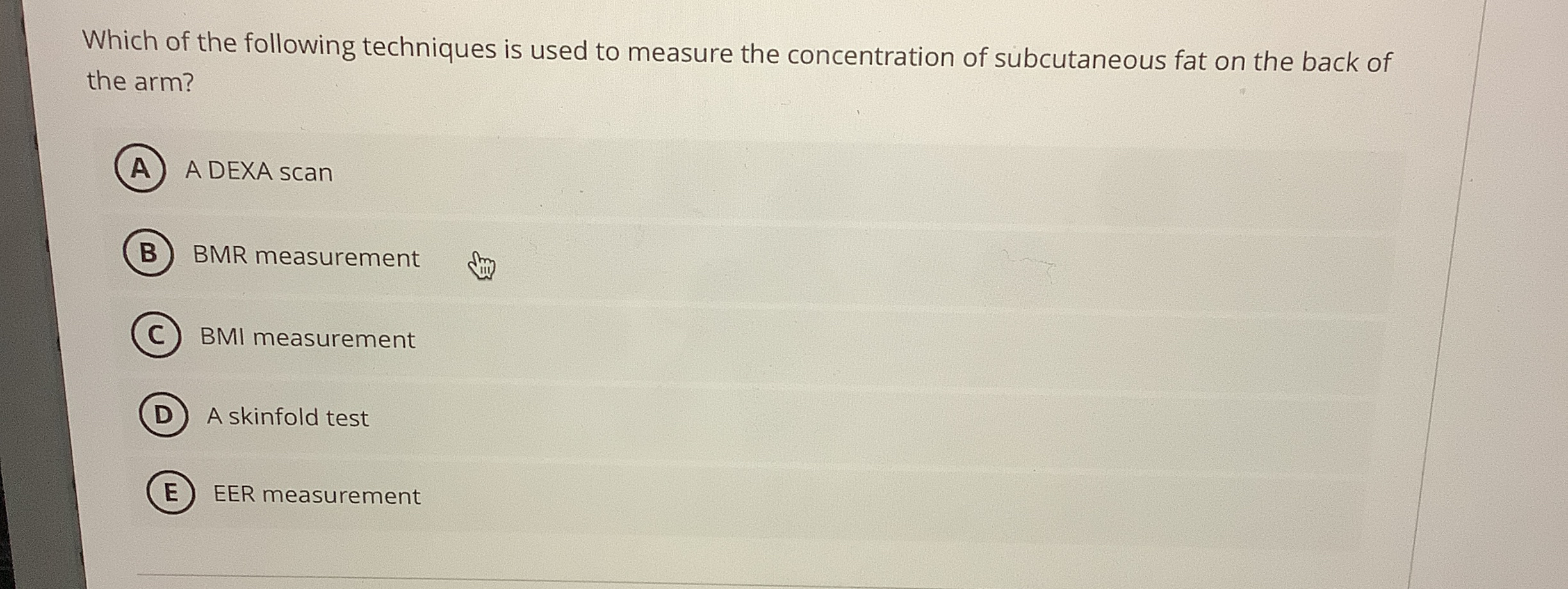 Solved Which of the following techniques is used to measure | Chegg.com