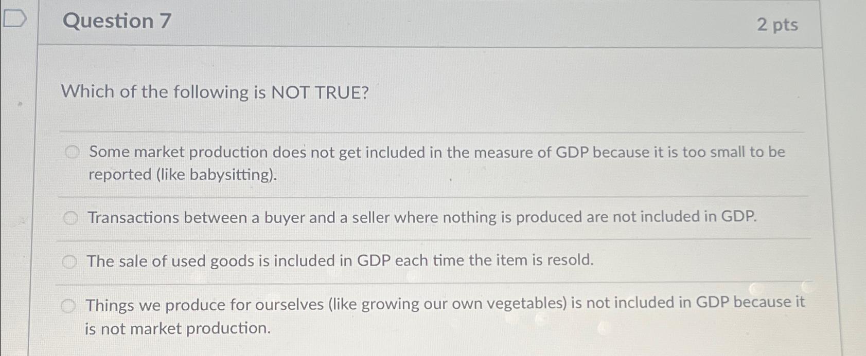 Solved Question 72 ﻿ptsWhich of the following is NOT | Chegg.com